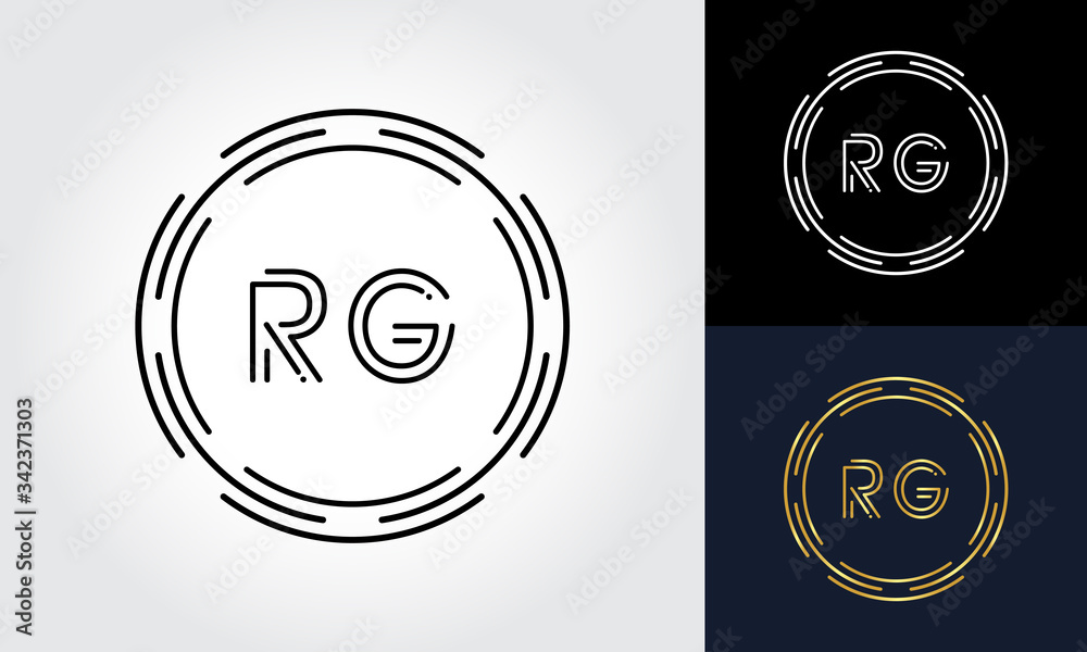 Initial Letter RG Logo Creative Typography Vector Template. Digital ...