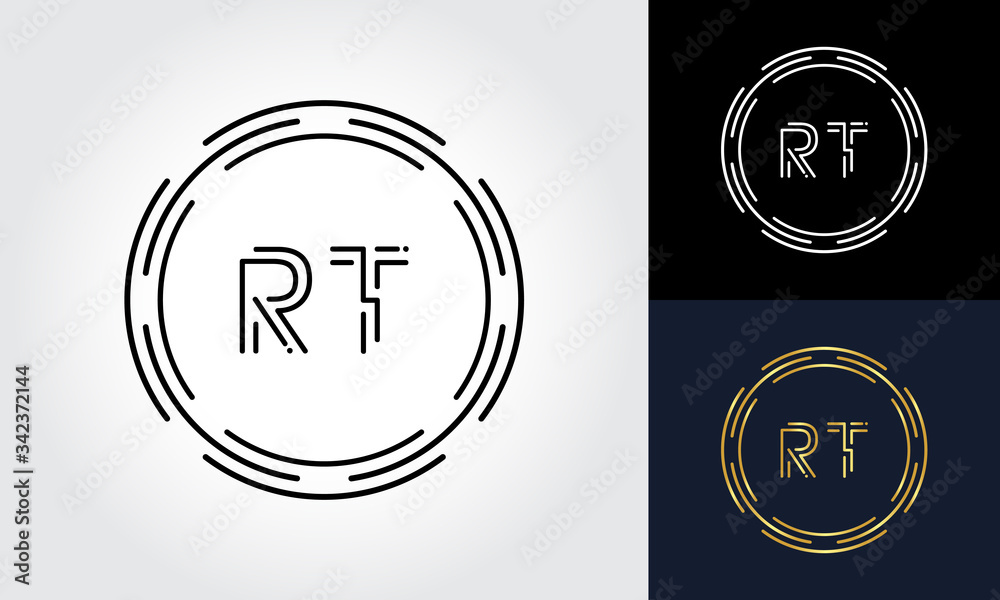 Initial Letter RT Logo Creative Typography Vector Template. Digital ...