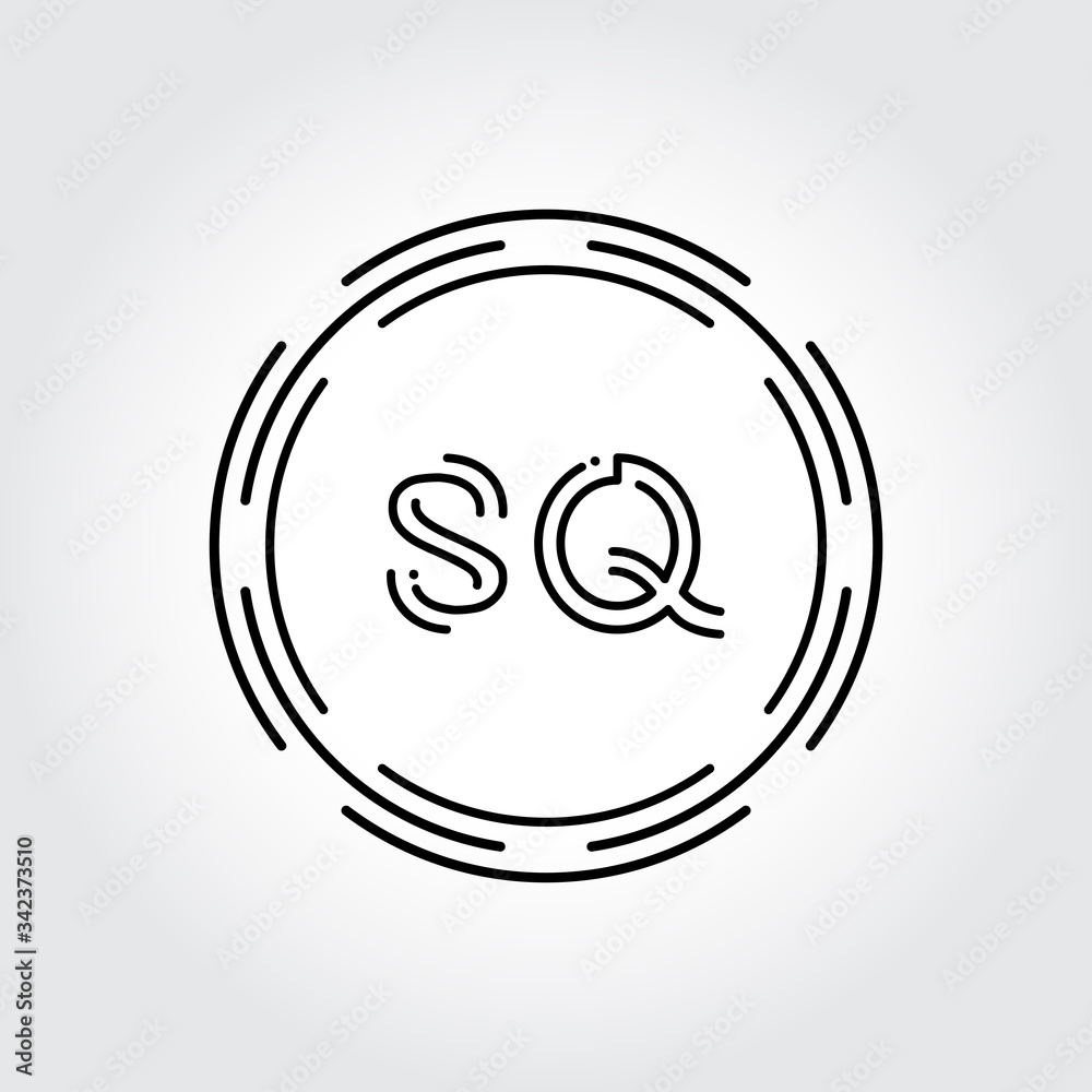 Initial SQ Logo Design Creative Typography Vector Template. Digital ...