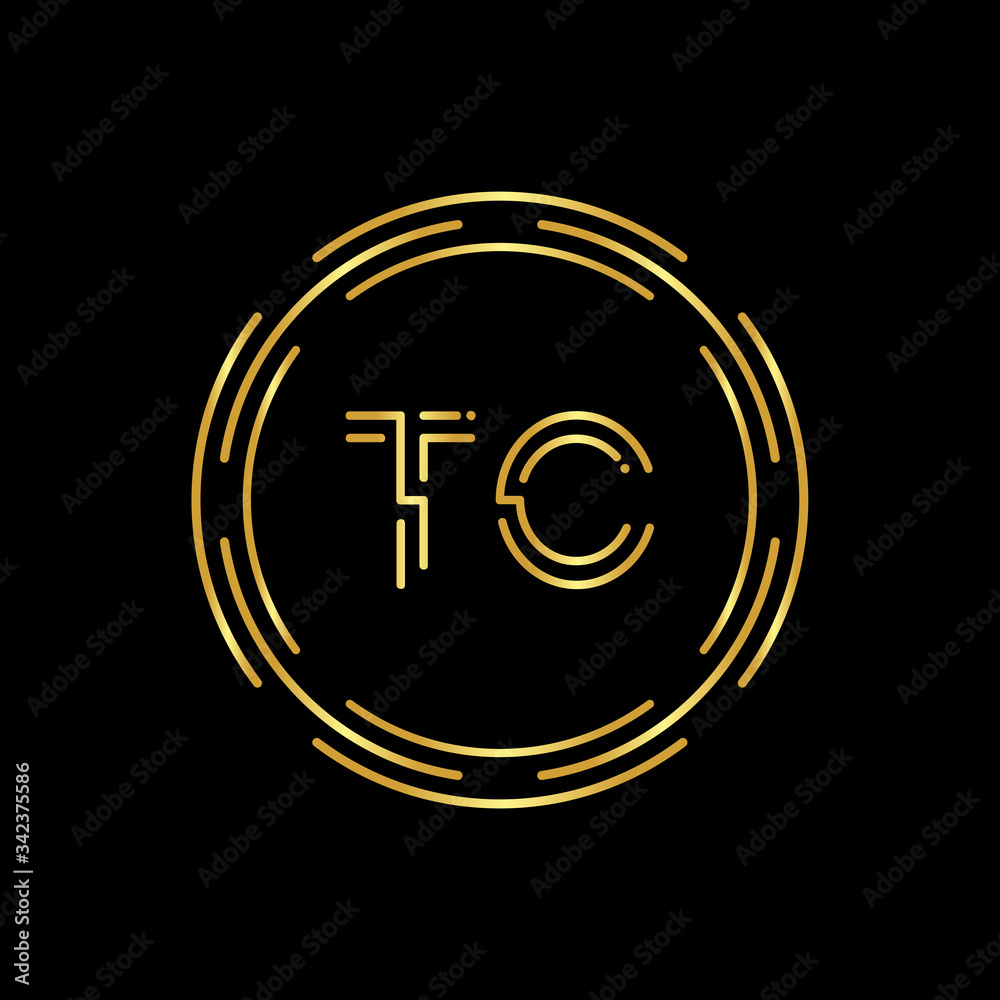 Initial Letter TC Logo Creative Typography Vector Template. Circle ...