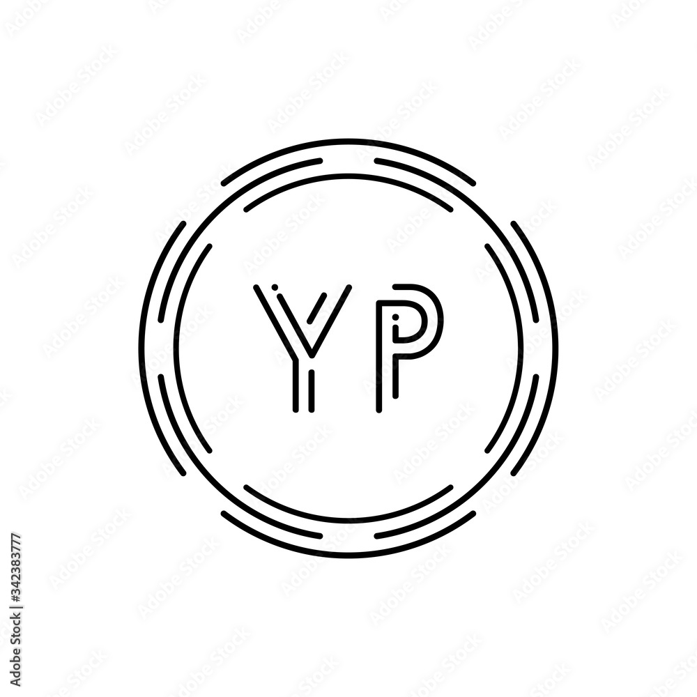 Initial YP Logo Design Vector Template. Creative Circle Letter YP ...