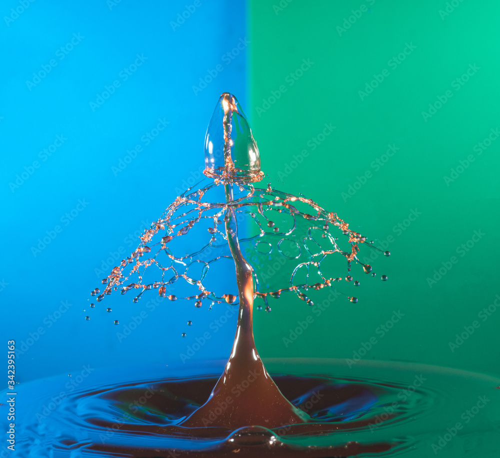 Splash Effect After Collision Falling Drops With Water Surface Stock ...