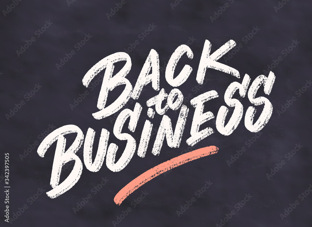 Back to business. Vector lettering sign. Stock Vector | Adobe Stock