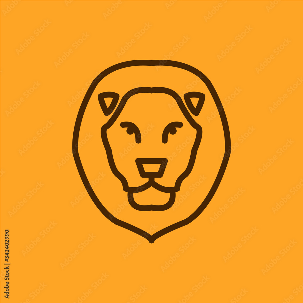 Lion Line Art Design Template Stock Vector | Adobe Stock