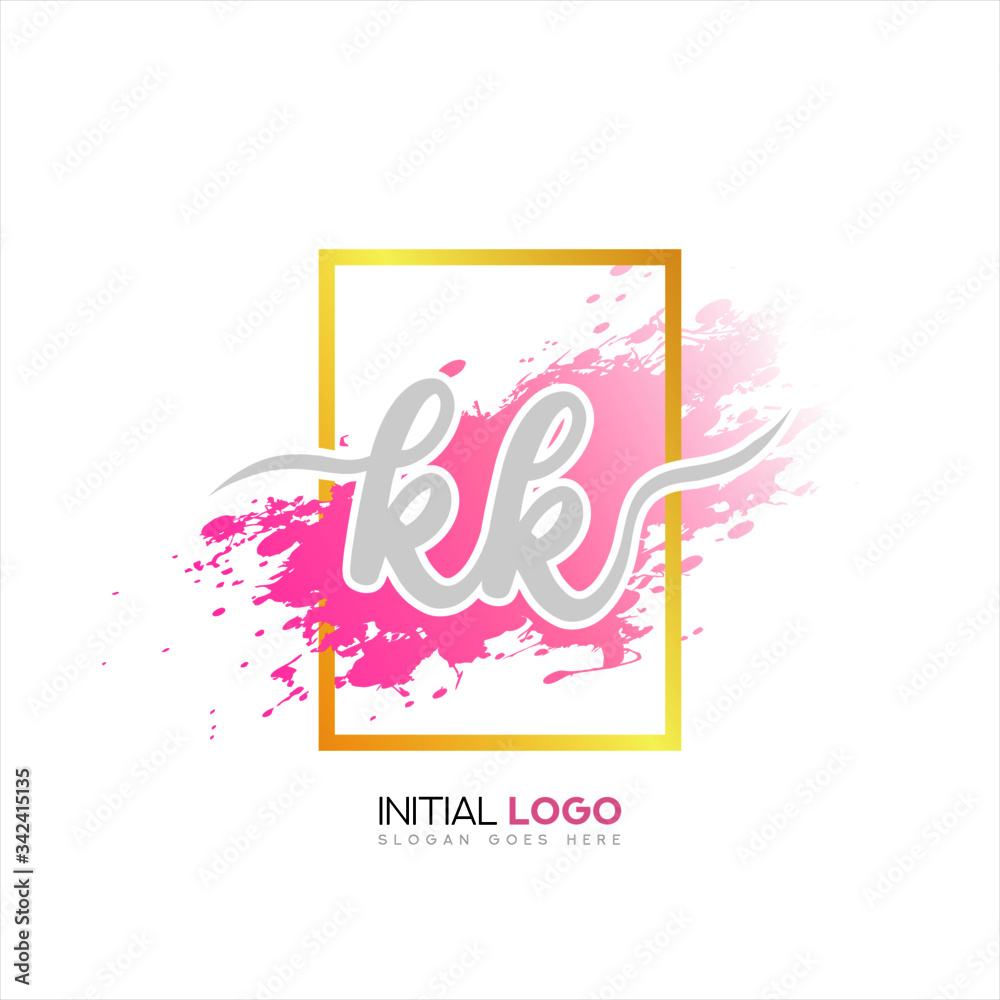 KK logo initial water color letter Stock Vector | Adobe Stock