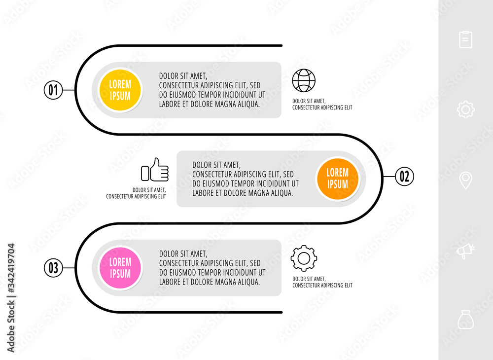 Vector template circle infographics. Business concept with 3 options ...