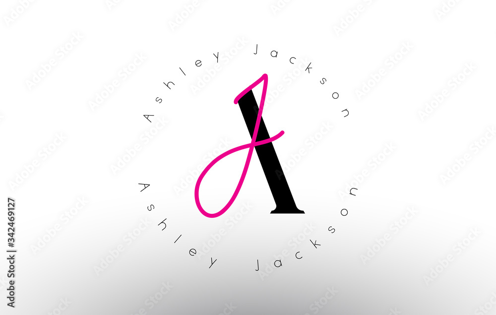 Letter AJ signature minimalistic vector logo. Simple AJ Icon with ...