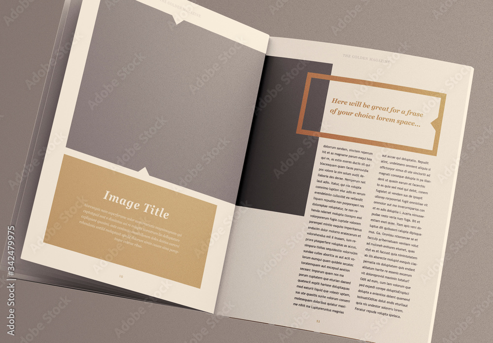 Golden Magazine Layout Stock Template | Adobe Stock