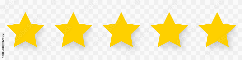 5 gold stars quality rating icon. Five yellow star product quality ... 5 gold stars quality rating icon. Five yellow star product quality ...