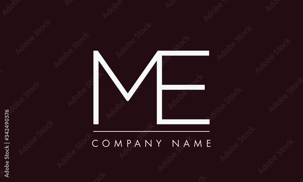 Minimal abstract line art letter ME logo. This logo icon incorporate ...