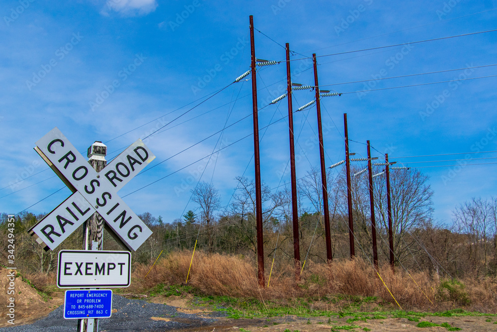railroad crossing sign Stock Photo | Adobe Stock