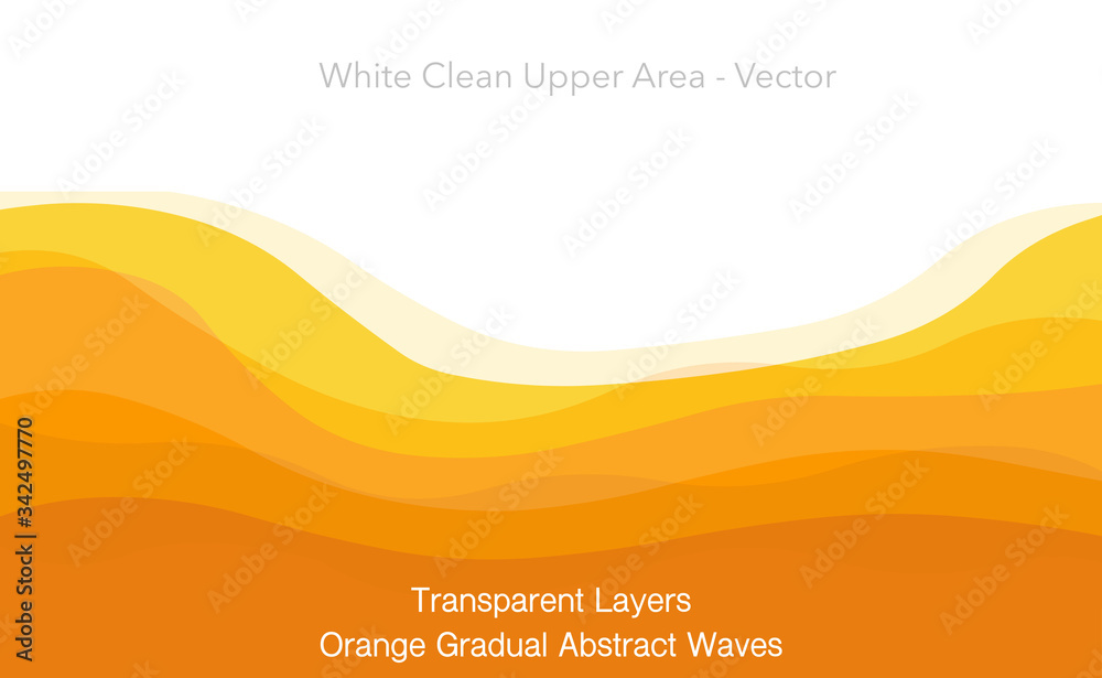 Orange abstract wavy transition. Light dark gradual yellow waves dune ...