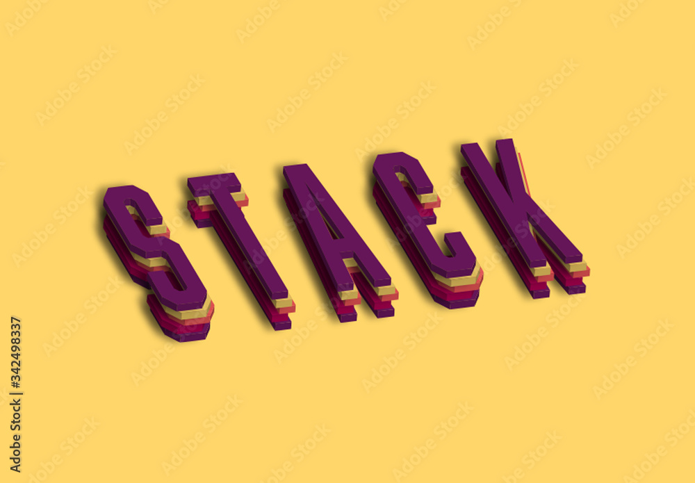 3D Stacking Text Effect Stock Template | Adobe Stock