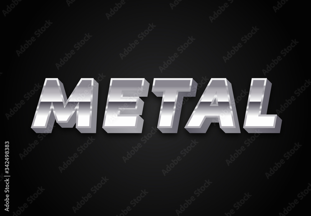 3D Metal Text Effect Stock Template | Adobe Stock