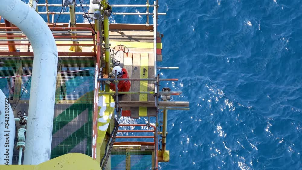 KELANTAN, MALAYSIA - AUG 12th 2019 : Top view of unidentified offshore ...