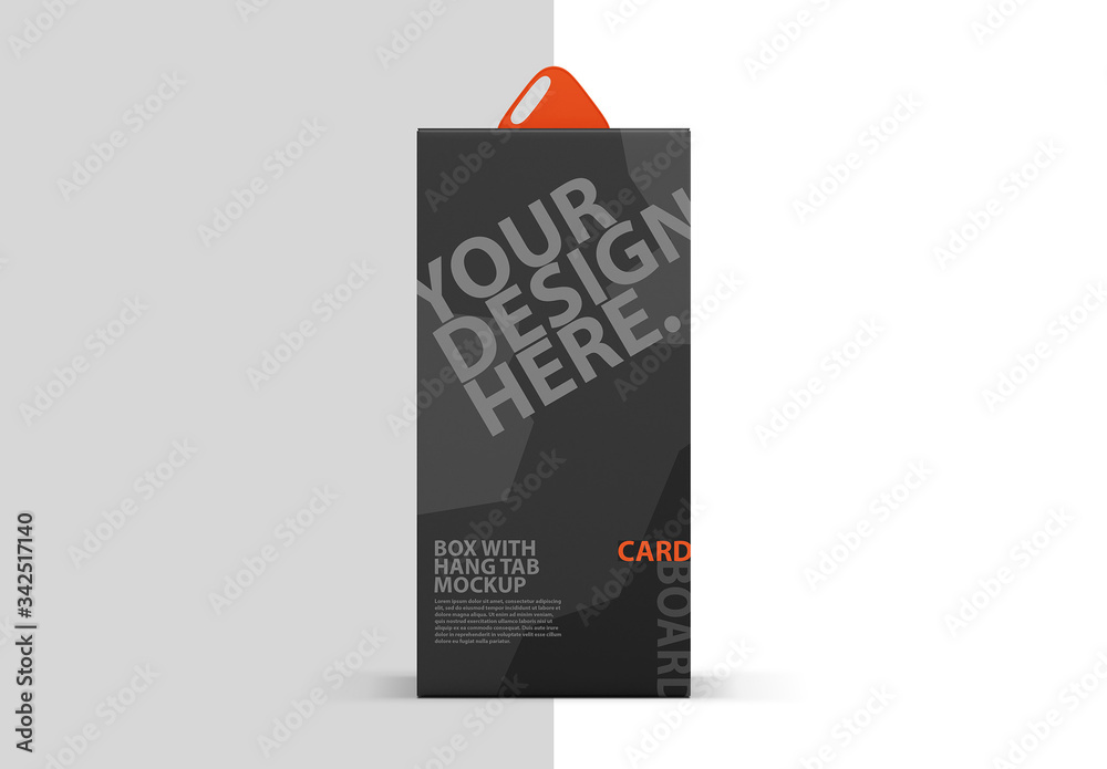 Box Mockup with Plastic Hang Tab Stock Template | Adobe Stock
