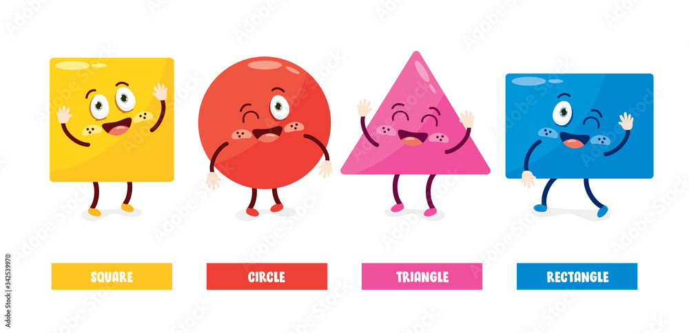 Set Of Basic Geometric Shapes Stock Vector | Adobe Stock
