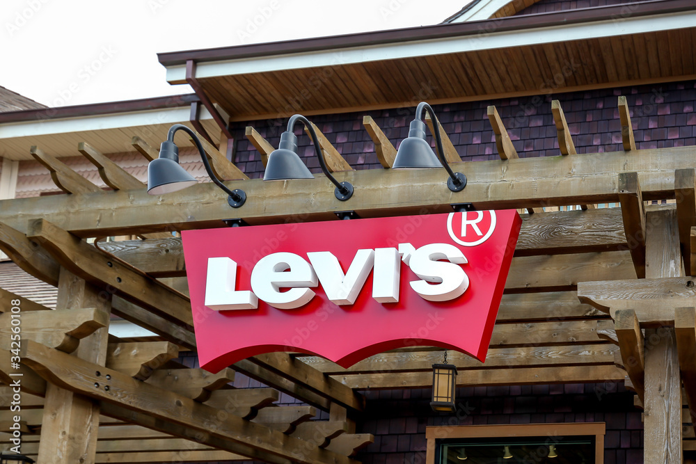 Orlando, Florida, USA- February 19, 2020: Levi's store sign in Orlando ...
