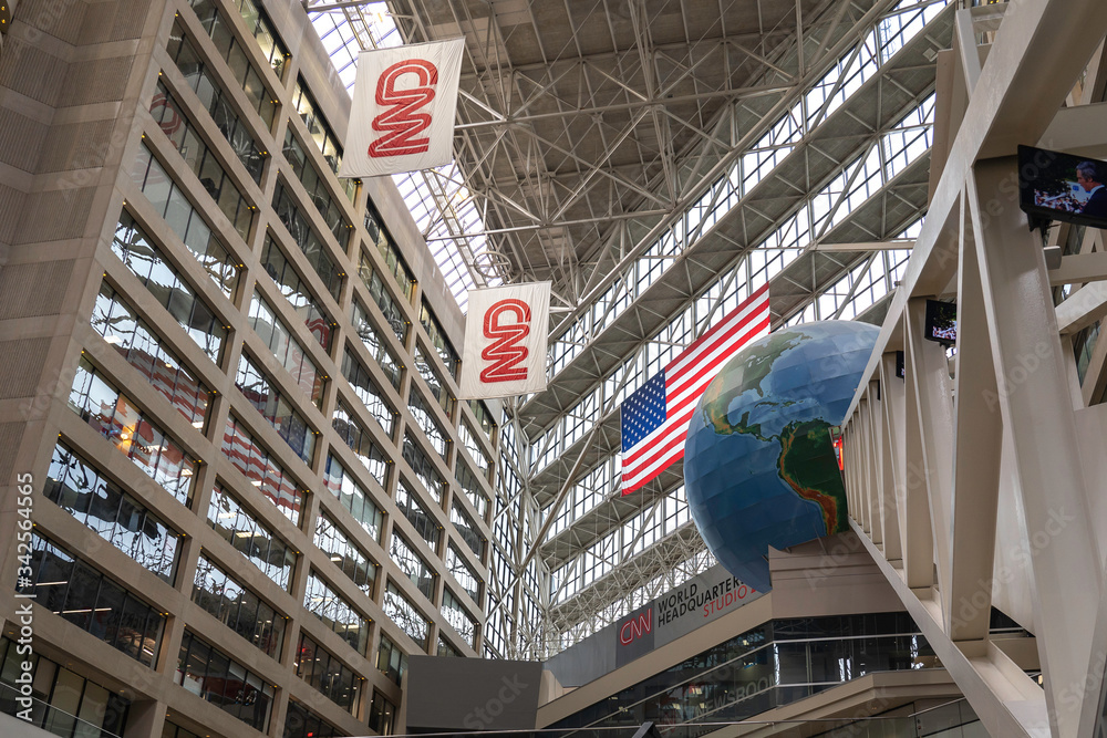 Atlanta, Georgia, USA - January 17, 2020: Interior view of CNN Center ...