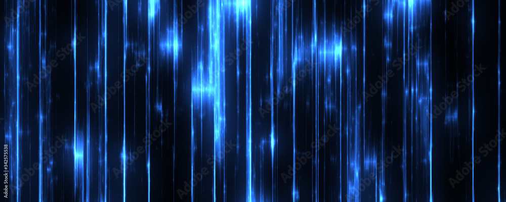 Vertical blue light streaks effect background with particles glow Stock ...