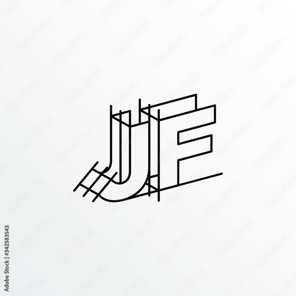 Initial Letter JF with Architecture Graphic Logo Design Stock Vector ...