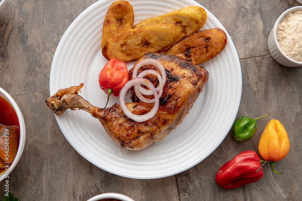 African national food dish grilled meat and chicken dish wings home ...