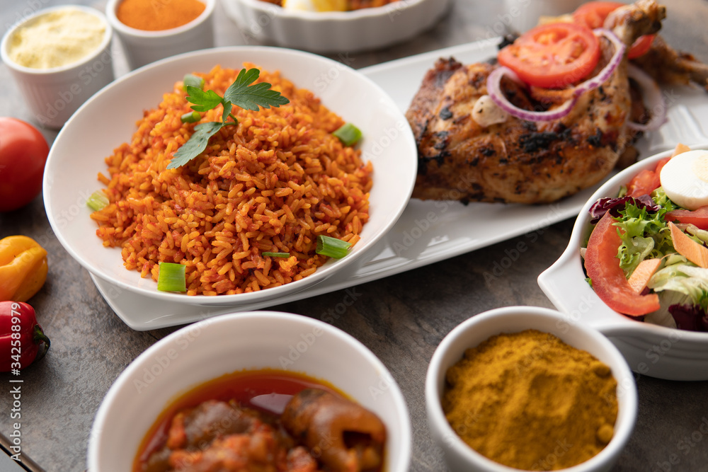 African national food dish grilled meat and chicken dish wings home ...