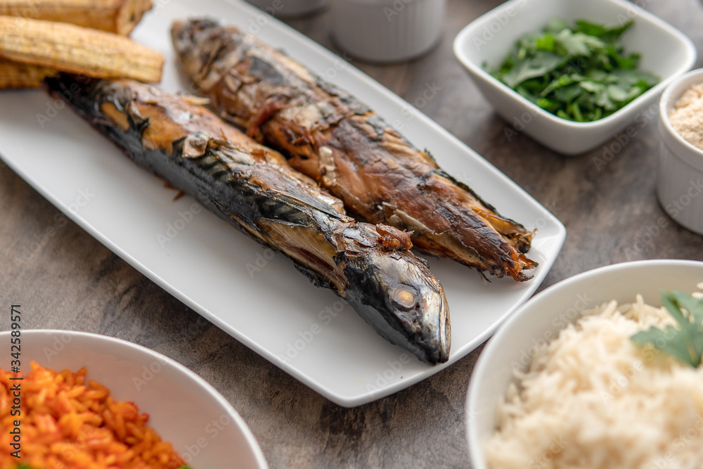 African national food dish grilled meat and chicken dish wings home ...