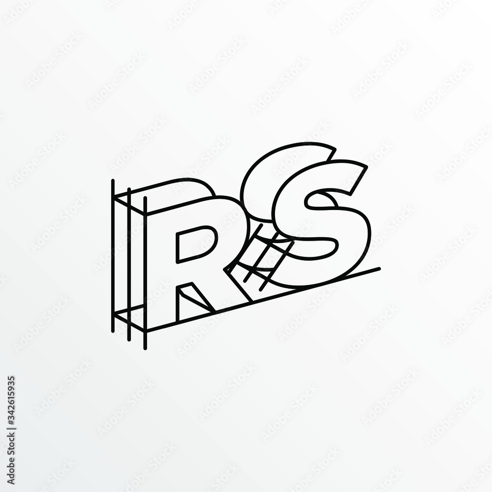 Initial Letter RS with Architecture Graphic Logo Design Stock Vector ...