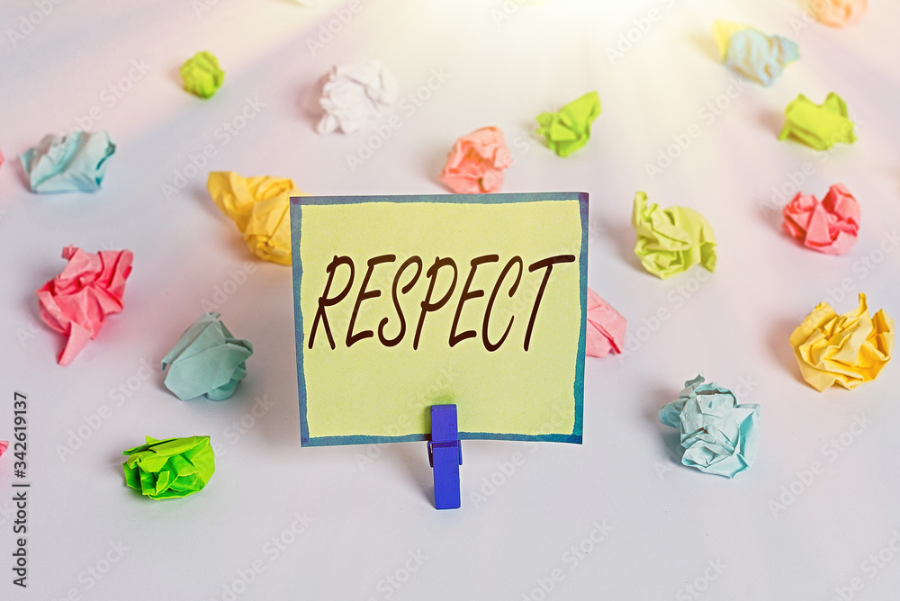 Conceptual hand writing showing Respect. Concept meaning Feeling of ...