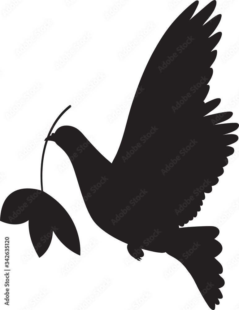 Dove of peace simple icon. Flying dove of peace icon art Stock ...