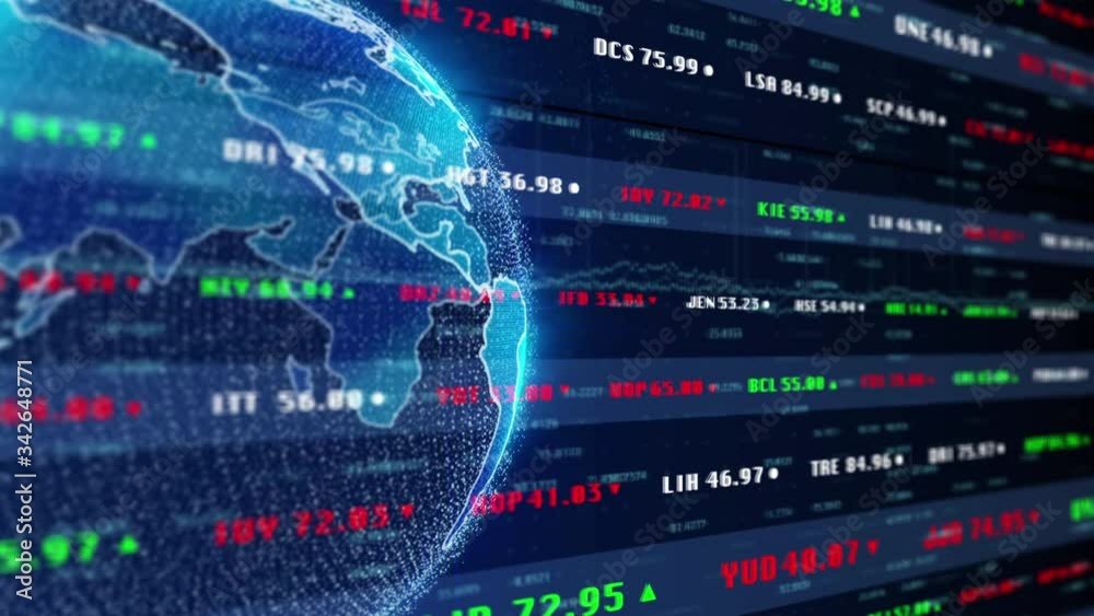 Vidéo Stock Global Stock Market Animation Number Financial Report ...