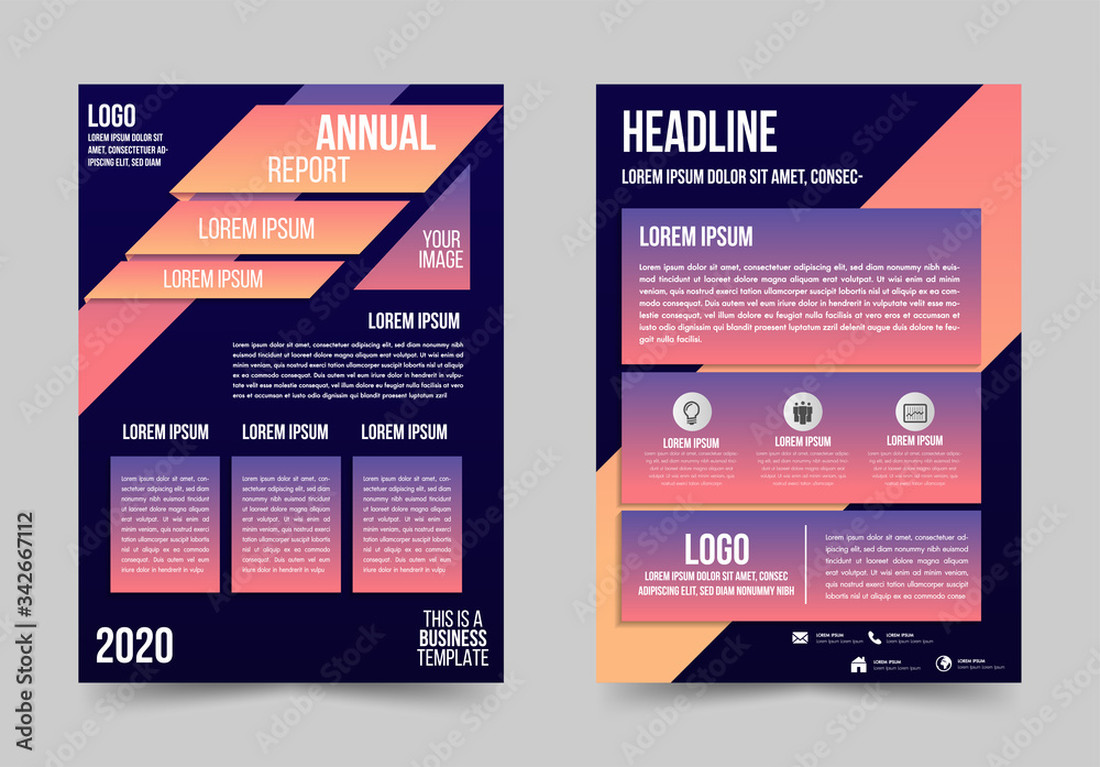 Business poster and flyer template brochure anual report layout design ...