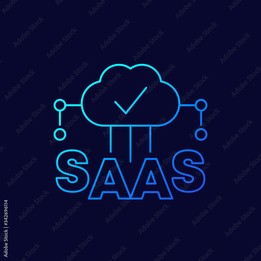 Saas line icon, Software as a service vector Stock Vector | Adobe Stock