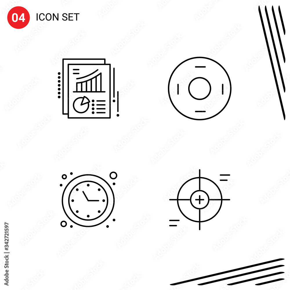 4 Universal Line Signs Symbols of chart, optimization, report ...