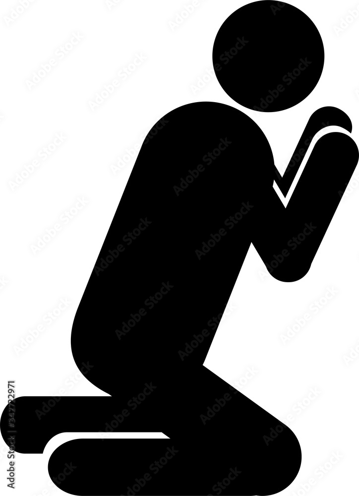 Christian prayer icon. Simple illustration of christian prayer vector ...