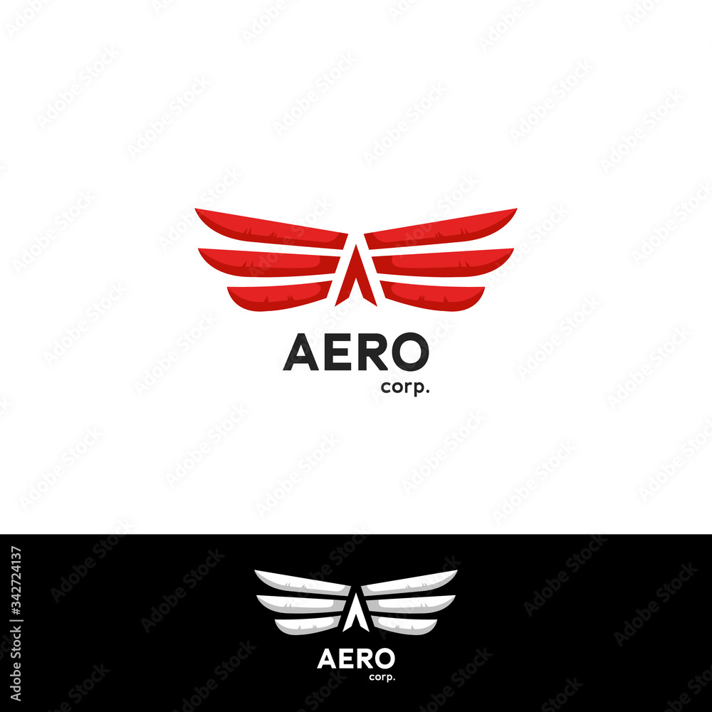 Aerodynamics fly Wing logo concept with arrow letter A creative ...