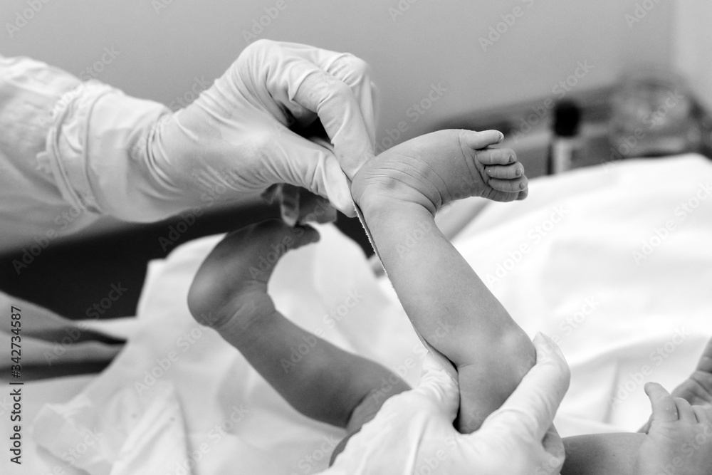 in the hospital, in the delivery room, in the operating room, the ...