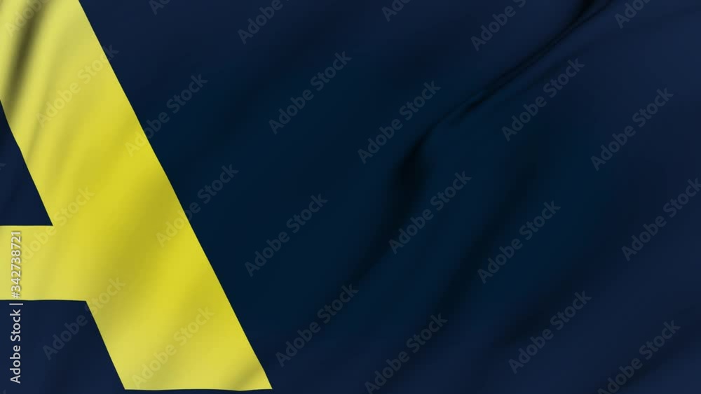 Aberdeen city of Washington flag is waving 3D animation. Aberdeen city ...