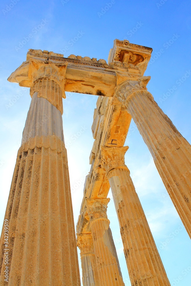 The ruins of the Temples of Apollo and Athens in Side. The second ...