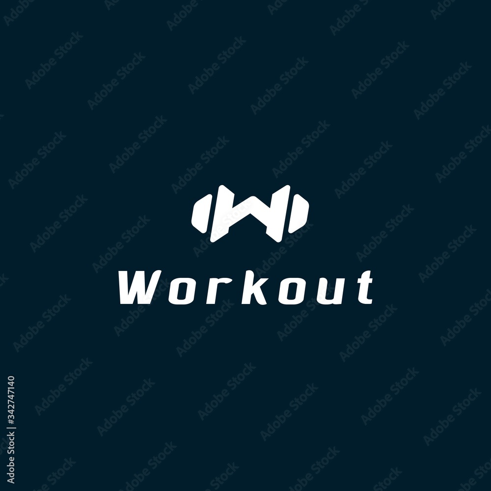 simple workout logo design inspiration . letter W for workout logo ...