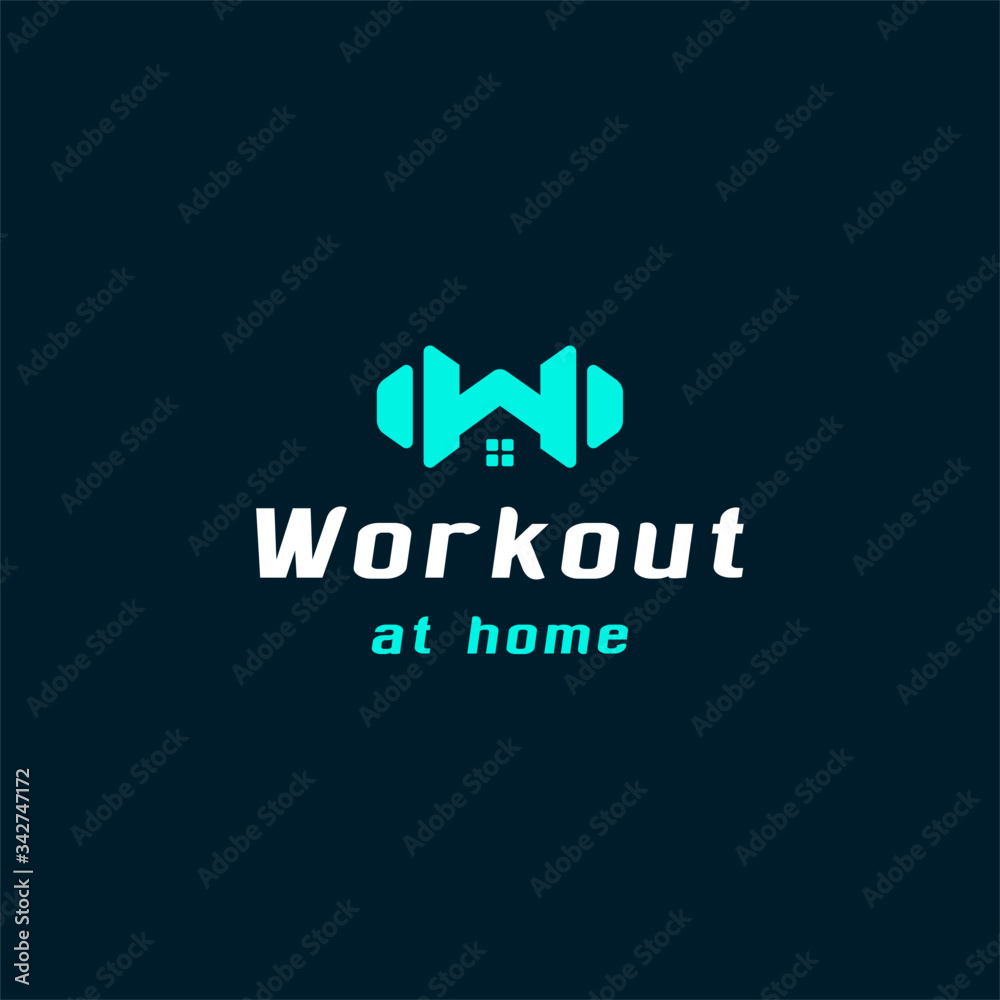 home workout logo design inspiration . letter W for workout logo design ...