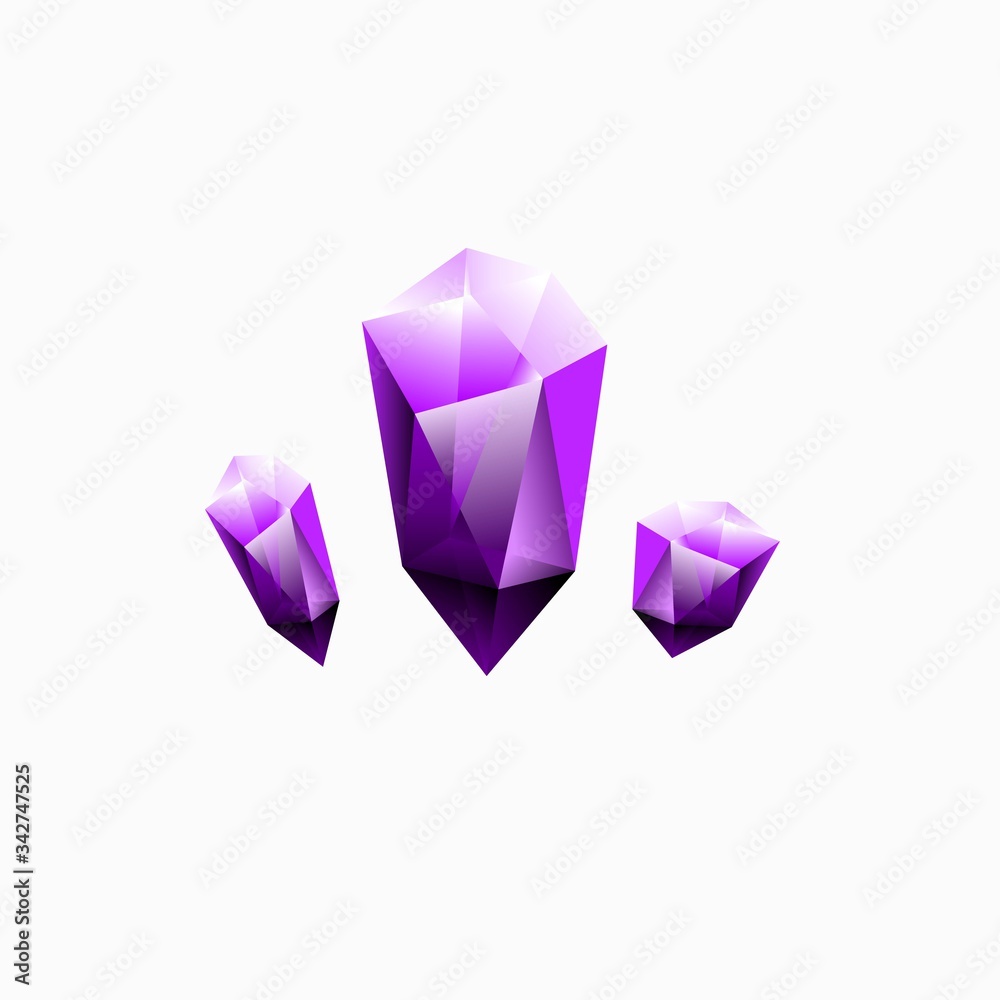 purple violet crystal hollow logo design inspiration . amethyst logo ...