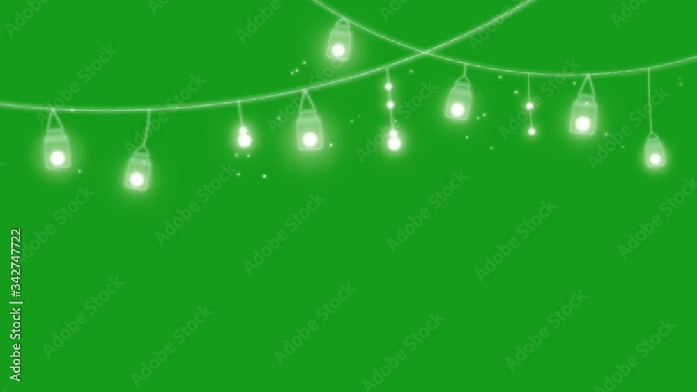 Hanging decorative lights with green screen background 1 Stock Video ...