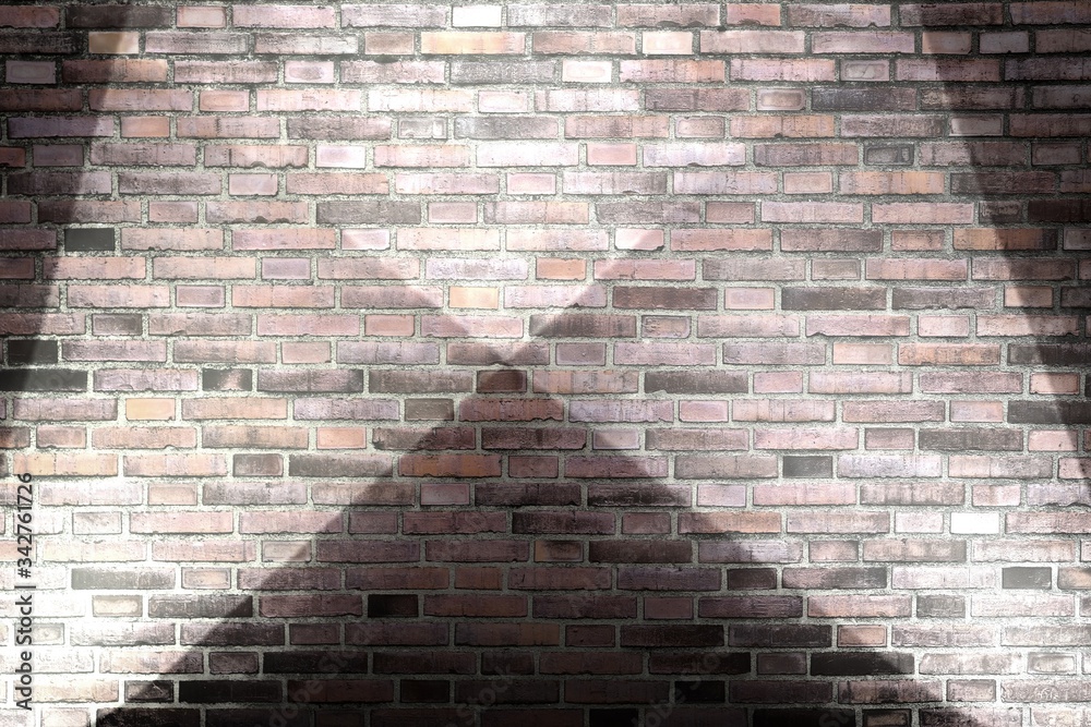 Aged and weathered brick wall textures with bright spotlight ...