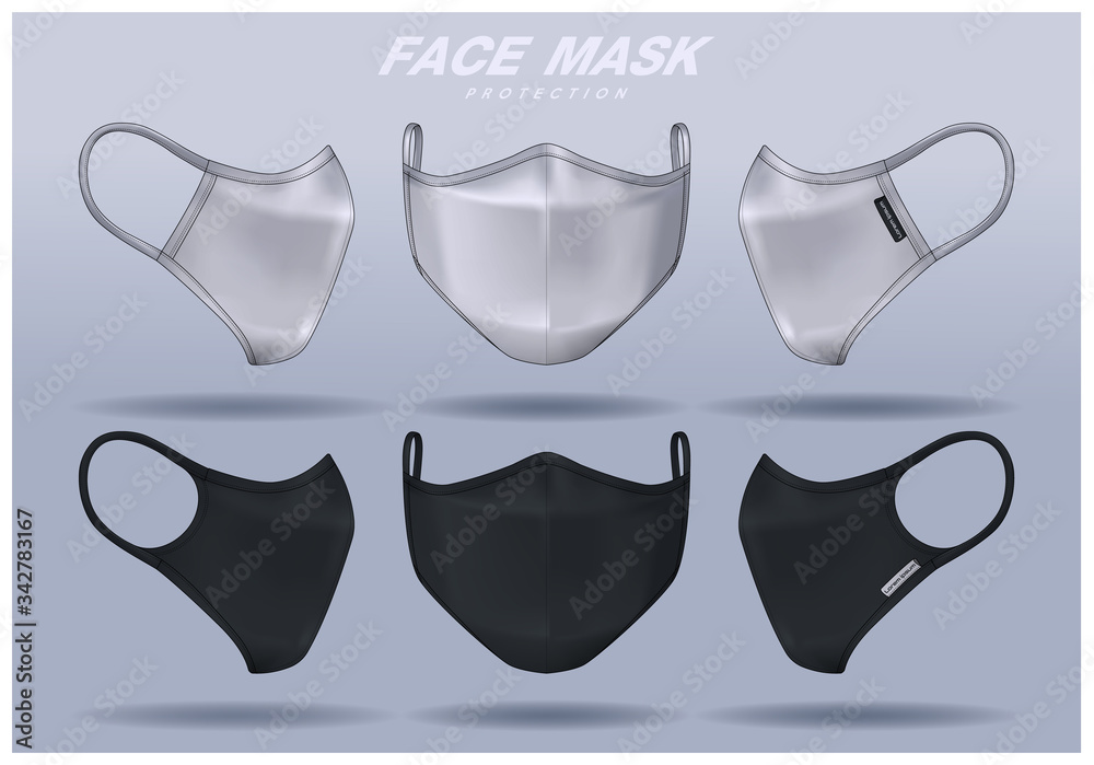 face mask design template, dust protection & breathing medical ...