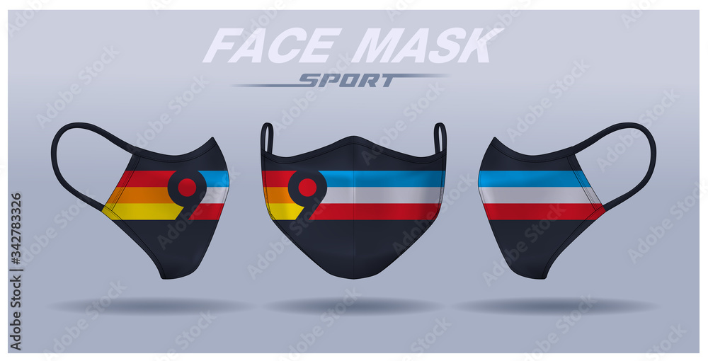 face mask design template, dust protection & breathing medical ...