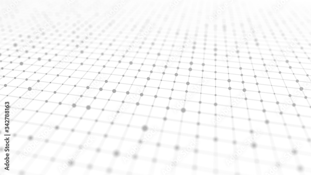Perspective grid background. Network connection structure. Abstract ...