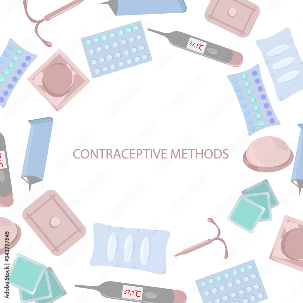 Set of contraceptives. Condoms, oral contraceptives, and the fallopian ...