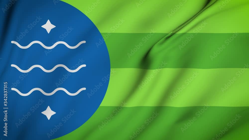 Bellingham city of Washington flag is waving 3D animation. Bellingham ...